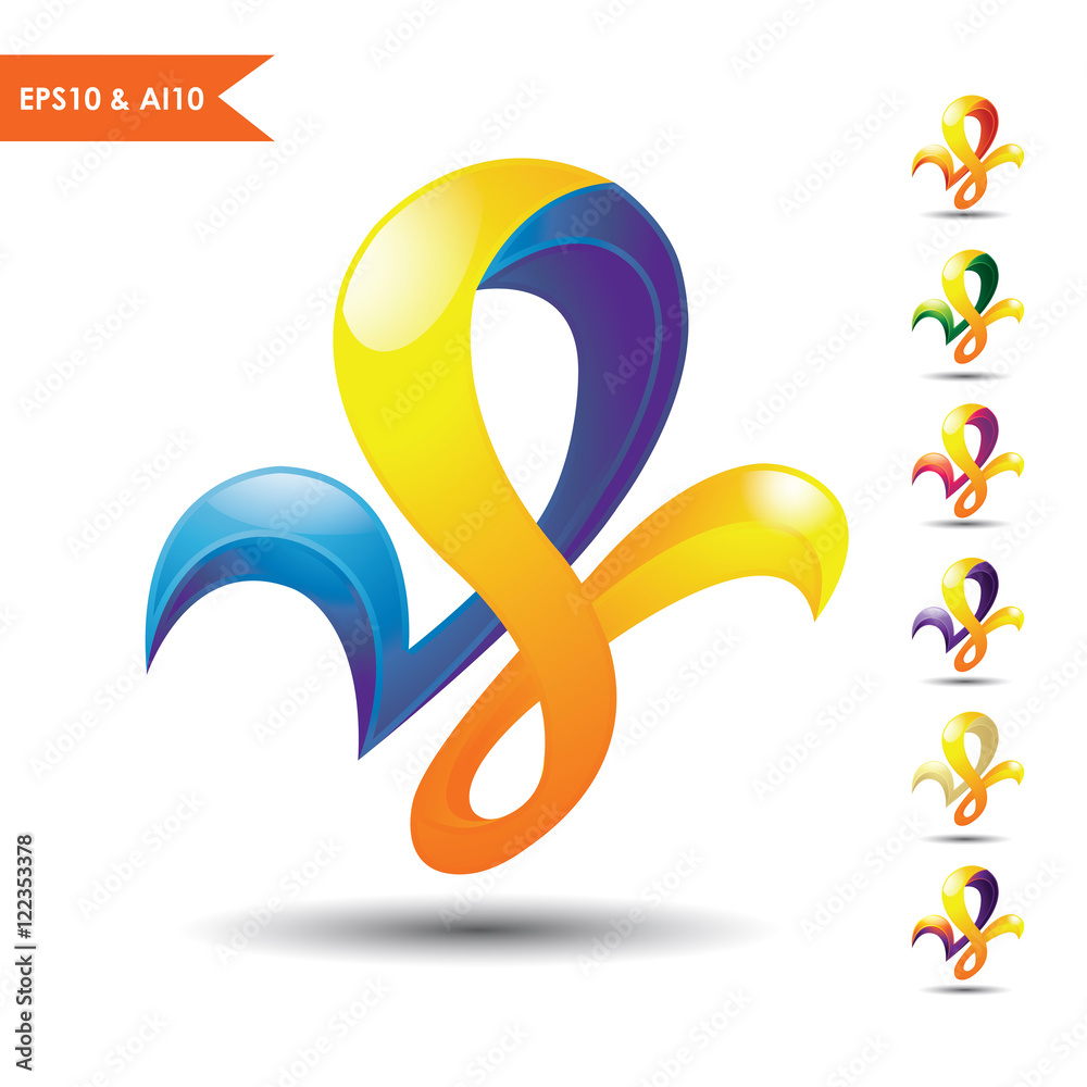 3D letter VS logo Stock Vector | Adobe Stock