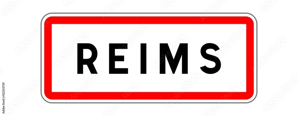 REIMS panneau entrée agglomération ilustração do Stock | Adobe Stock