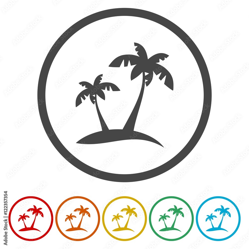 Tropical island icon Stock Vector | Adobe Stock