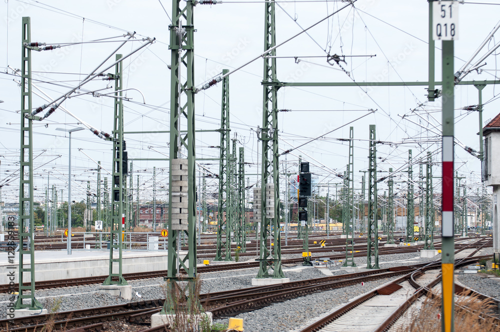 Gleisanlage im Bahnhof Stock Photo | Adobe Stock