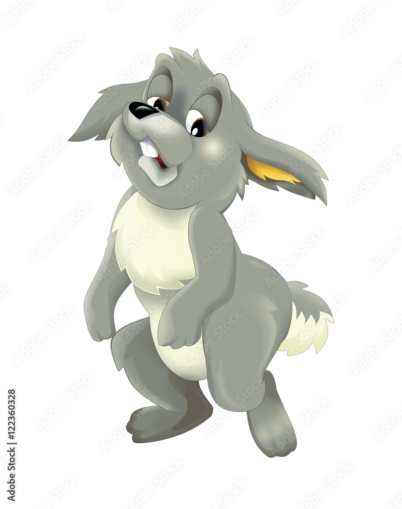 Cartoon cute rabbit thinking - isolated - illustration for children ...