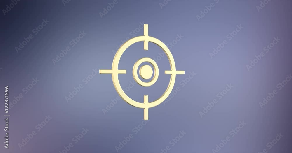 Animated Target Crosshair Gold 3d Icon Loop Modules for edit with alpha ...