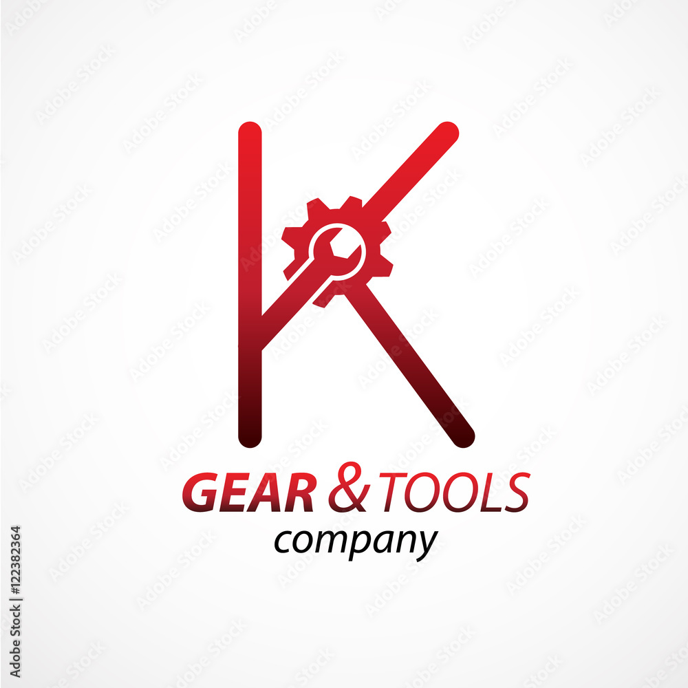 Abstract letter K logo Gear and wrench industrial service logo template ...