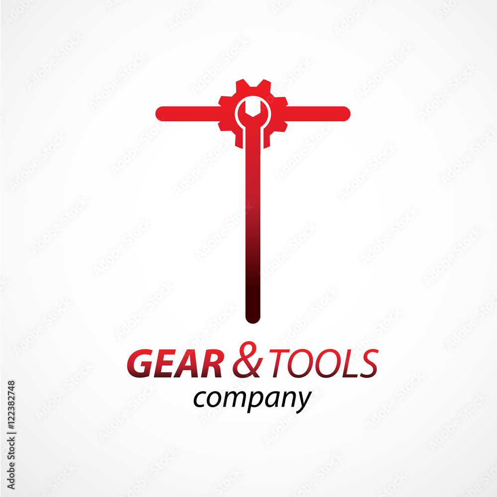 Abstract letter T logo Gear and wrench industrial service logo template ...