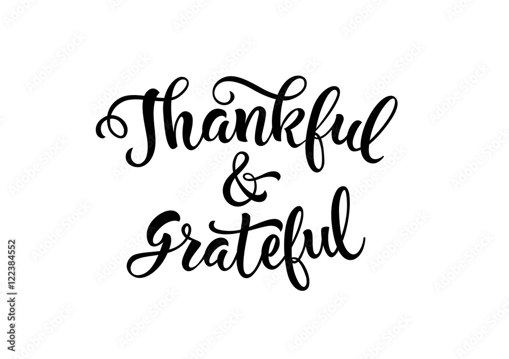 Thankful and Grateful Lettering Stock Vector | Adobe Stock
