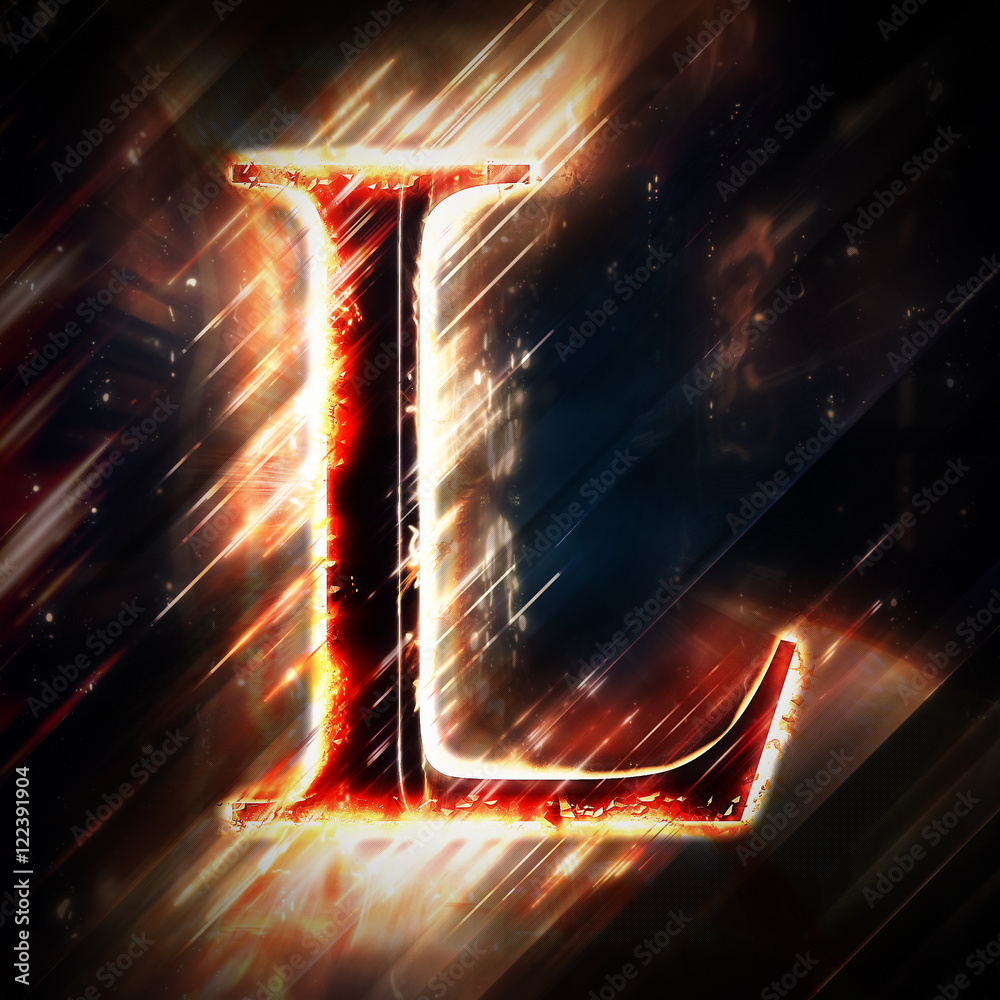 Red light letter L Stock Illustration | Adobe Stock