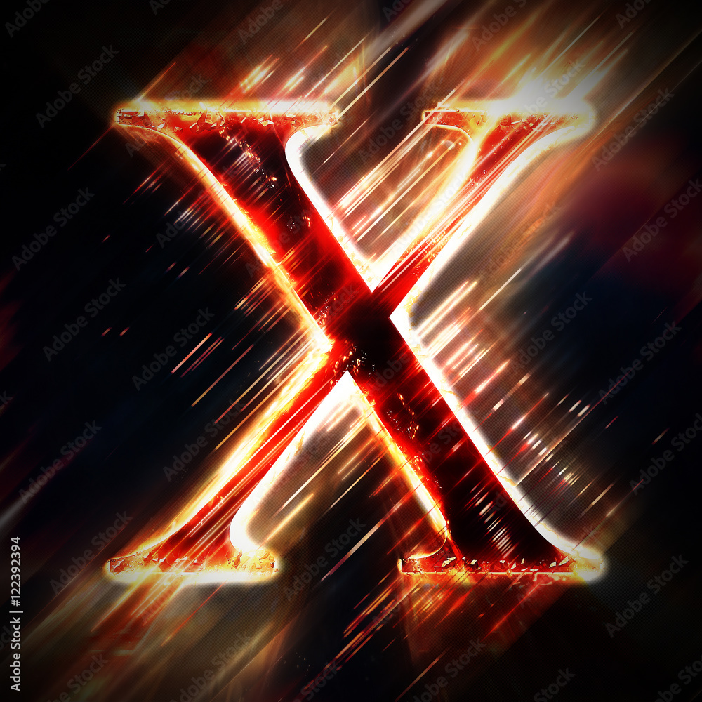 Red light letter X Stock Illustration | Adobe Stock