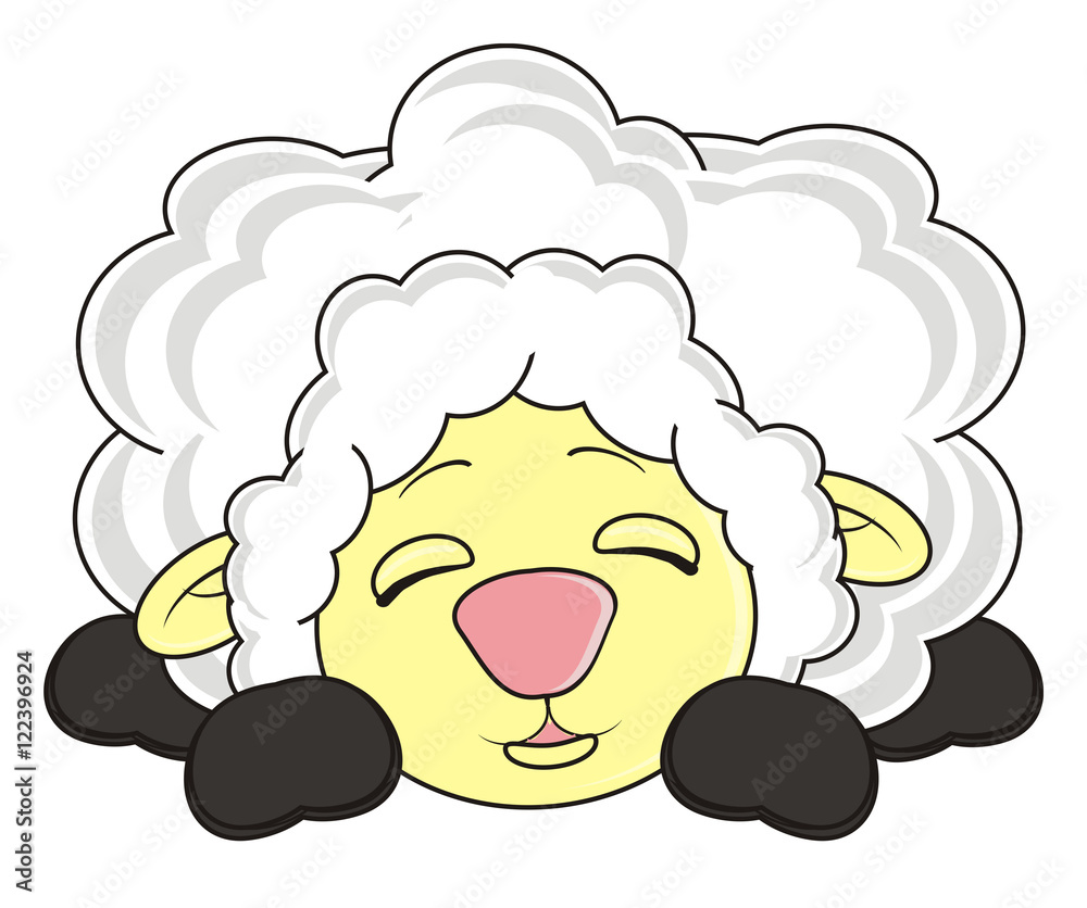 sleep, lying, dream, cartoon, animal toy, farm, sheep, sheep, wool ...
