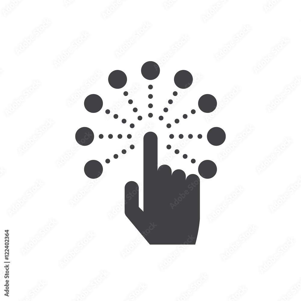 interactive touch screen interface icon vector, solid logo illustration ...