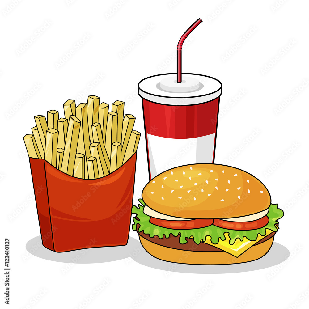 Hamburger And French Fries Clipart