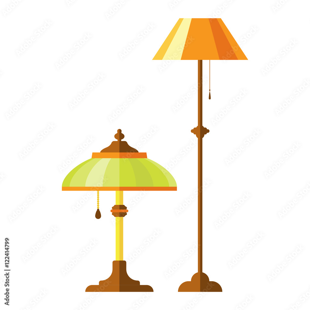 Cartoon lamp vector illustration. Stock Vector | Adobe Stock