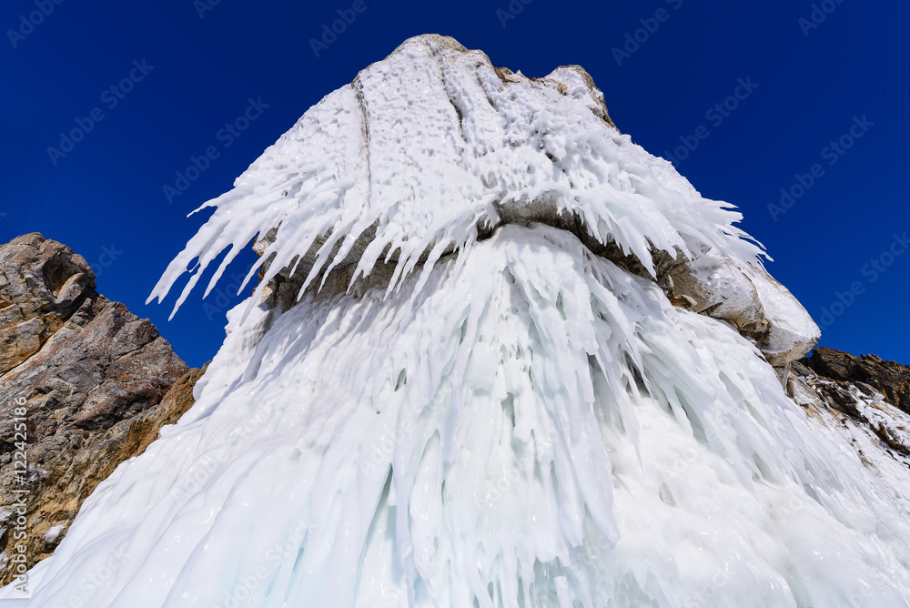 ice splashing on the shore of lake Stock Photo | Adobe Stock