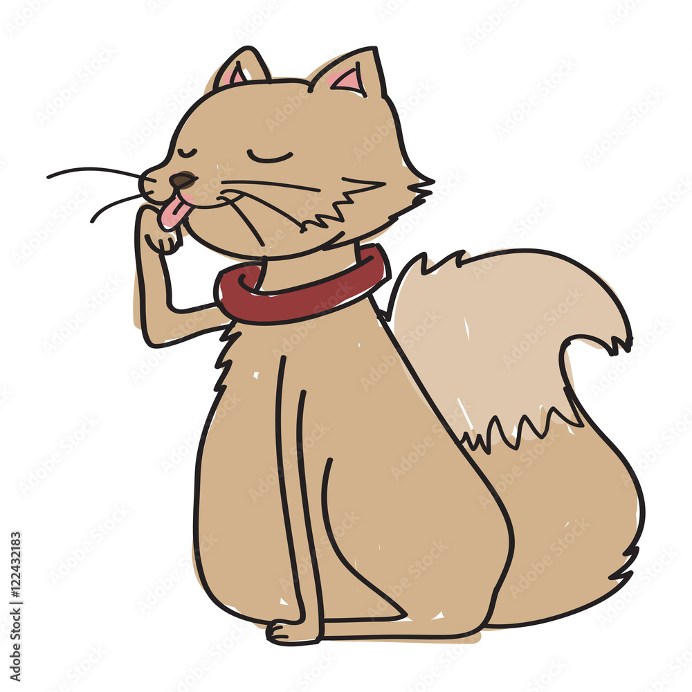 Cartoon Cat Sitting Down