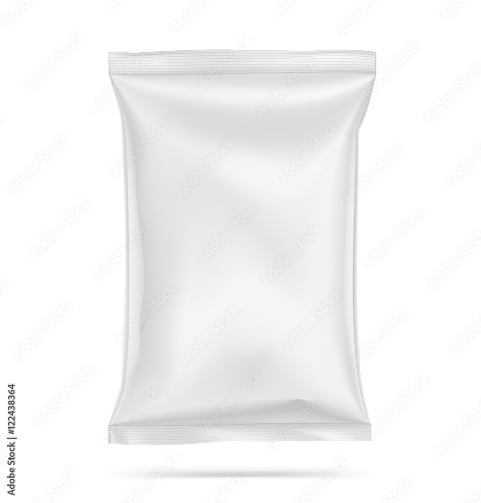 Food snack pillow bag on white background. Vector illustration. Can be ...