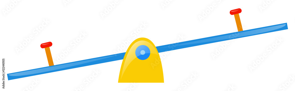 Seesaw on white background Stock Vector | Adobe Stock