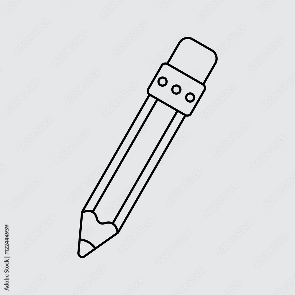 Pencil. Line Design vector icon Stock Vector | Adobe Stock