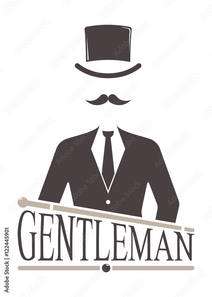 Gentlemens hipster icon logo vector badge Stock Vector | Adobe Stock
