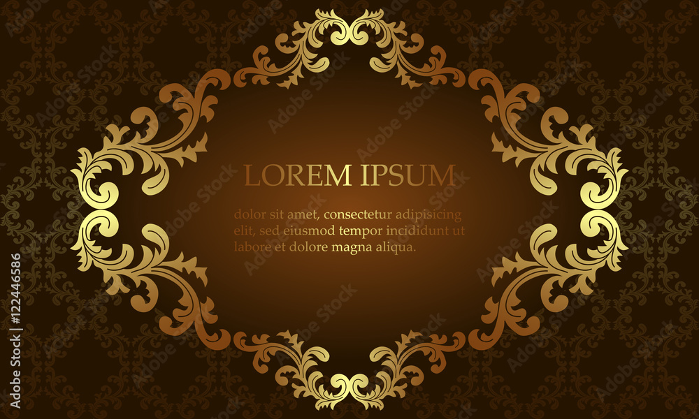 Luxury Royal background with golden antique pattern and seamless damask ...