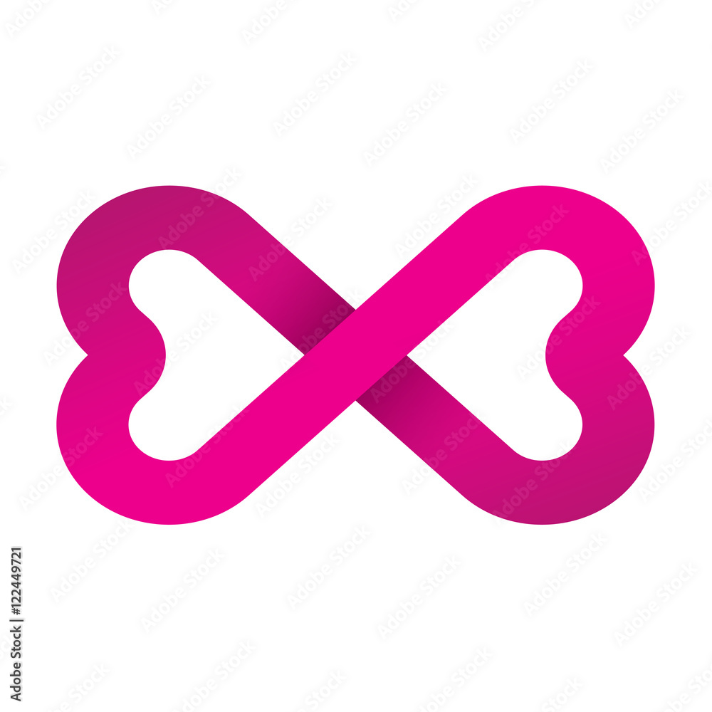 Pink infinity symbol Love symbol logo icon isolated on white background ...