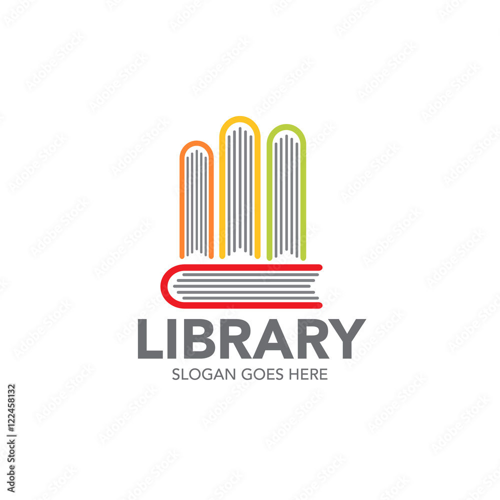 book library paper logo icon Stock Vector | Adobe Stock