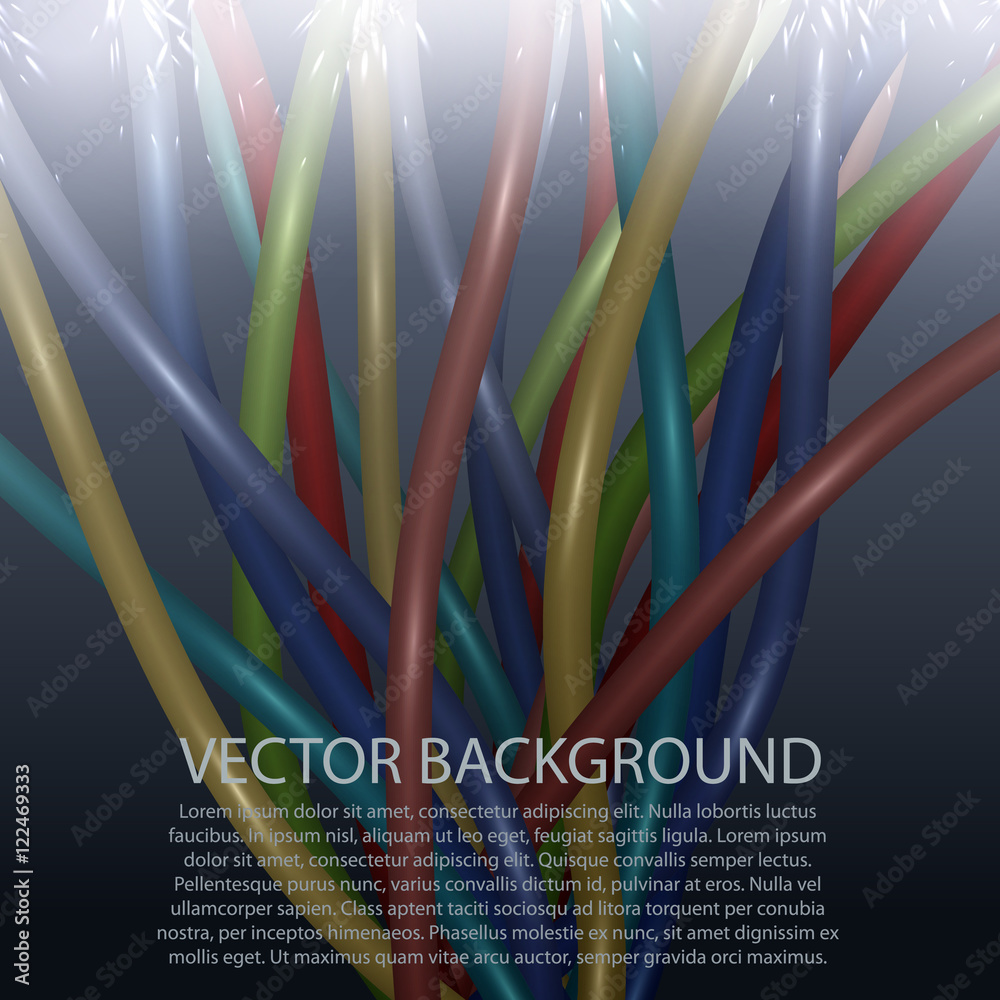 Background colored wires with sparks. Vector electric wires Stock ...