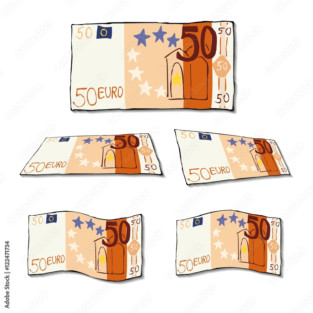 Grafika wektorowa Stock: 50 Euro Schein Geld - verschiedene ...