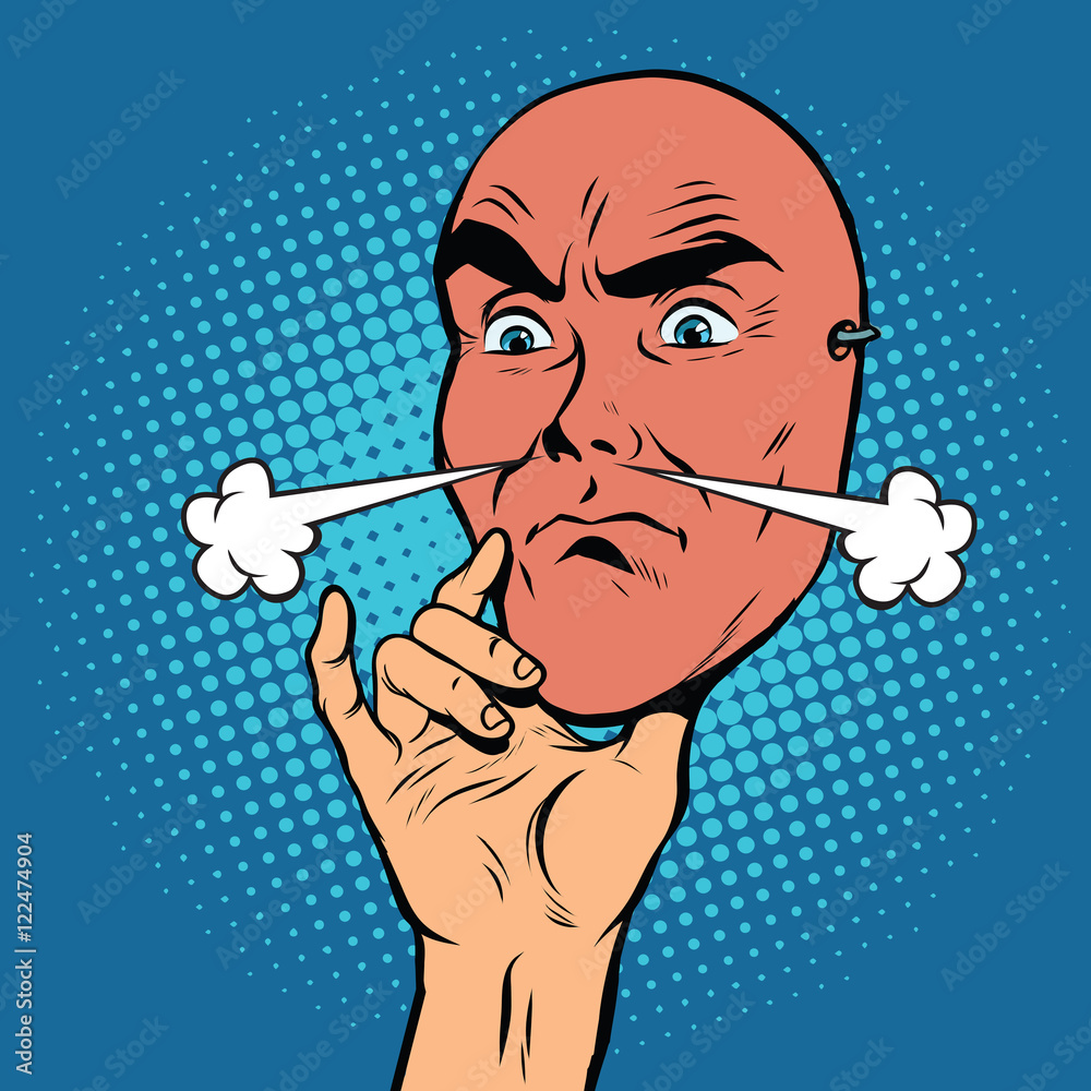 Angry face mask of a man Stock Vector | Adobe Stock