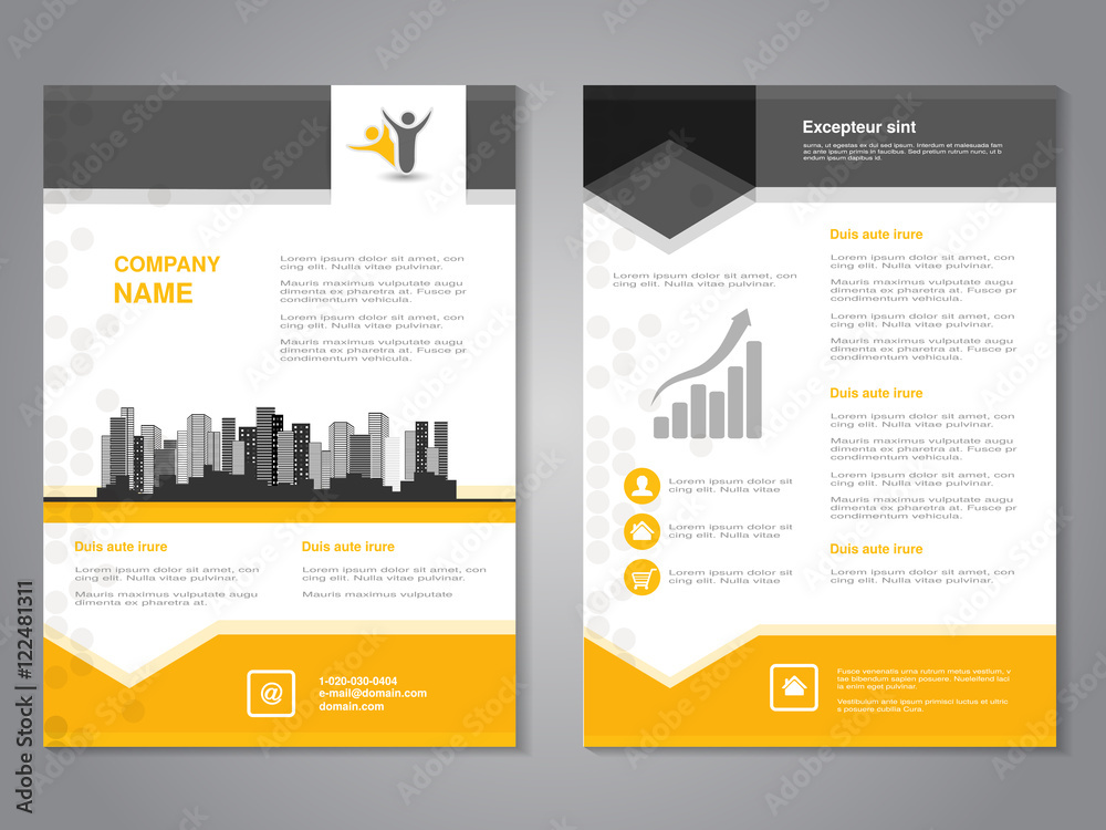Vector modern brochure with arrow design, abstract flyer with ...