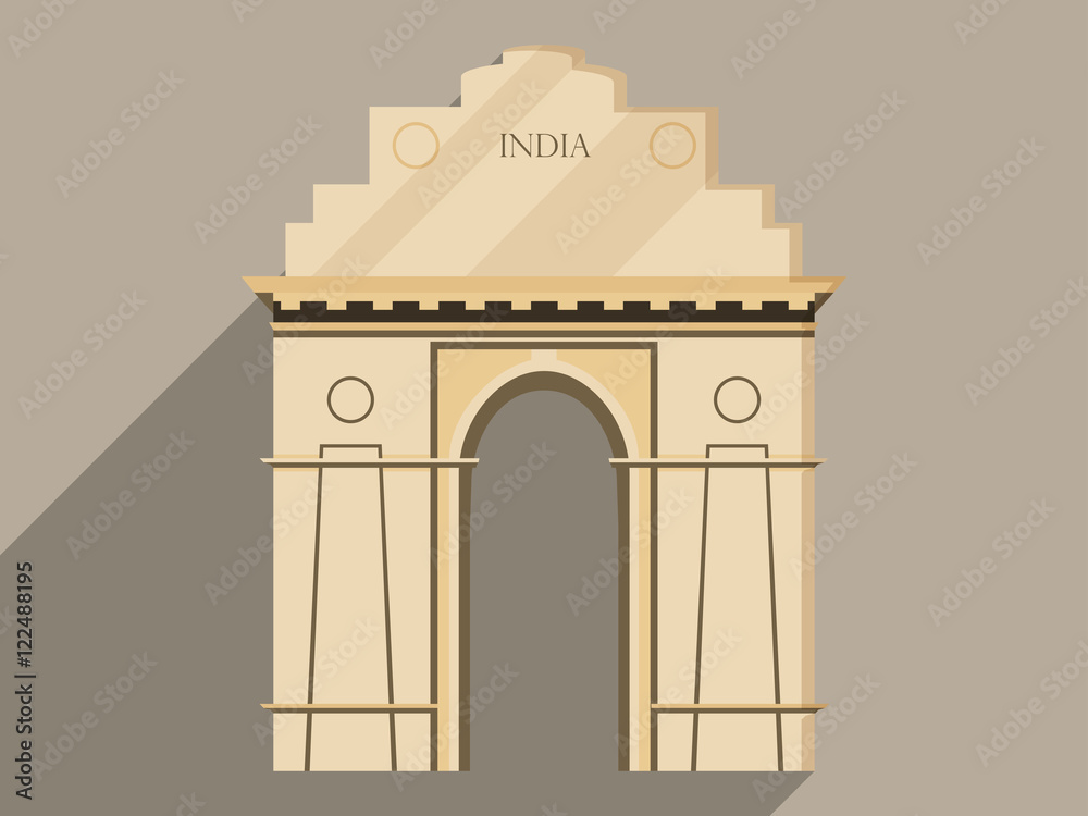 India gate isolation on a white background. Symbol of India, New Delhi ...