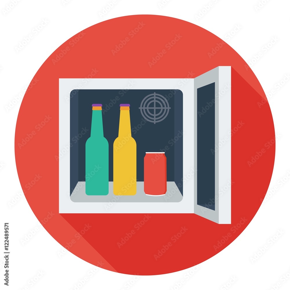 Mini-bar icon in flat style isolated on white background. Kitchen ...