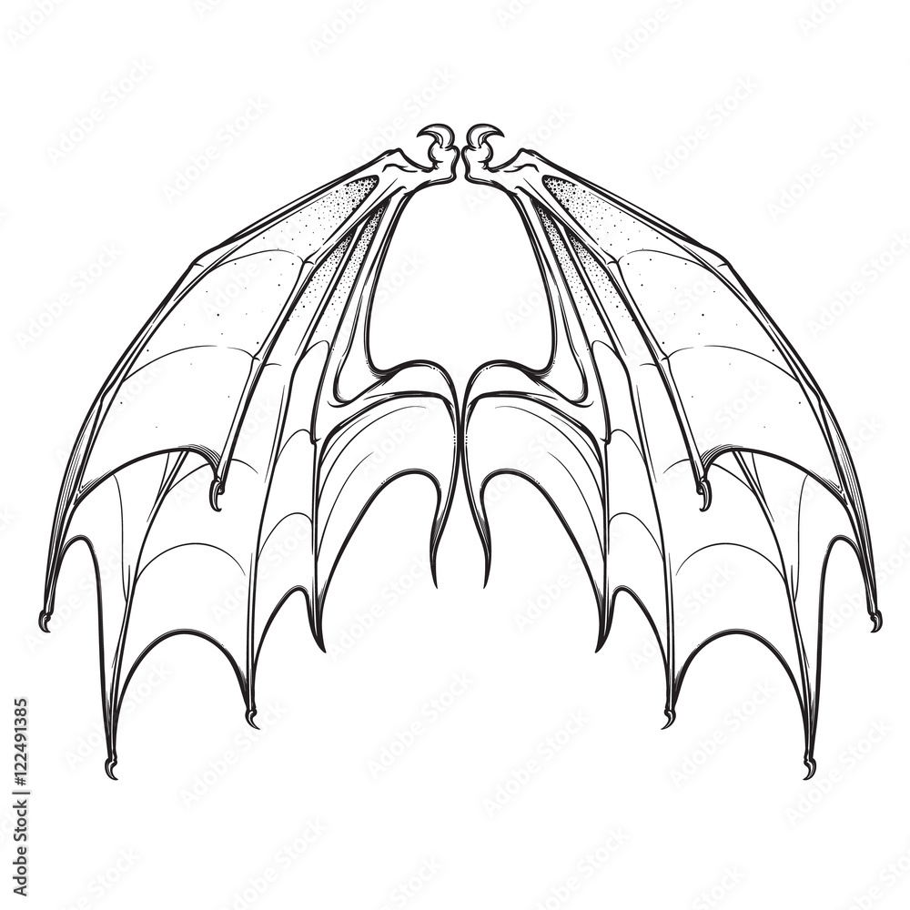 Bat wings isolated on white background Stock Vector | Adobe Stock