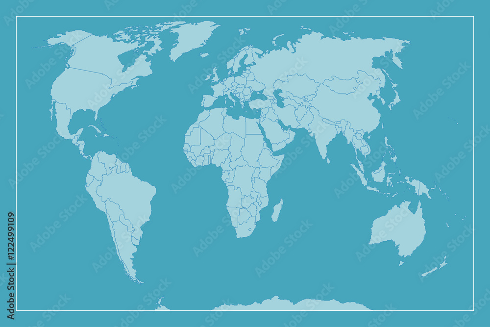High Detail World map. All elements are separated in editable layers ...
