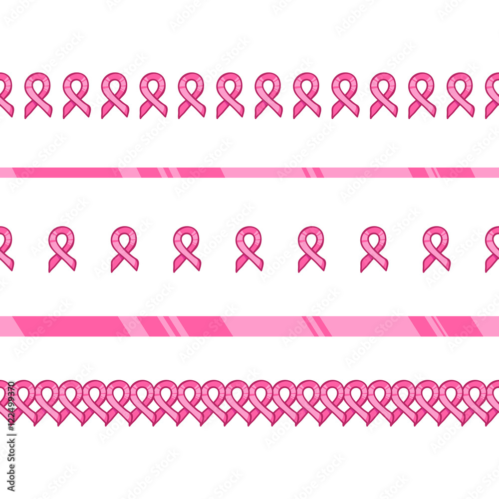 Pink ribbon, international symbol of breast cancer awareness. Vector ...