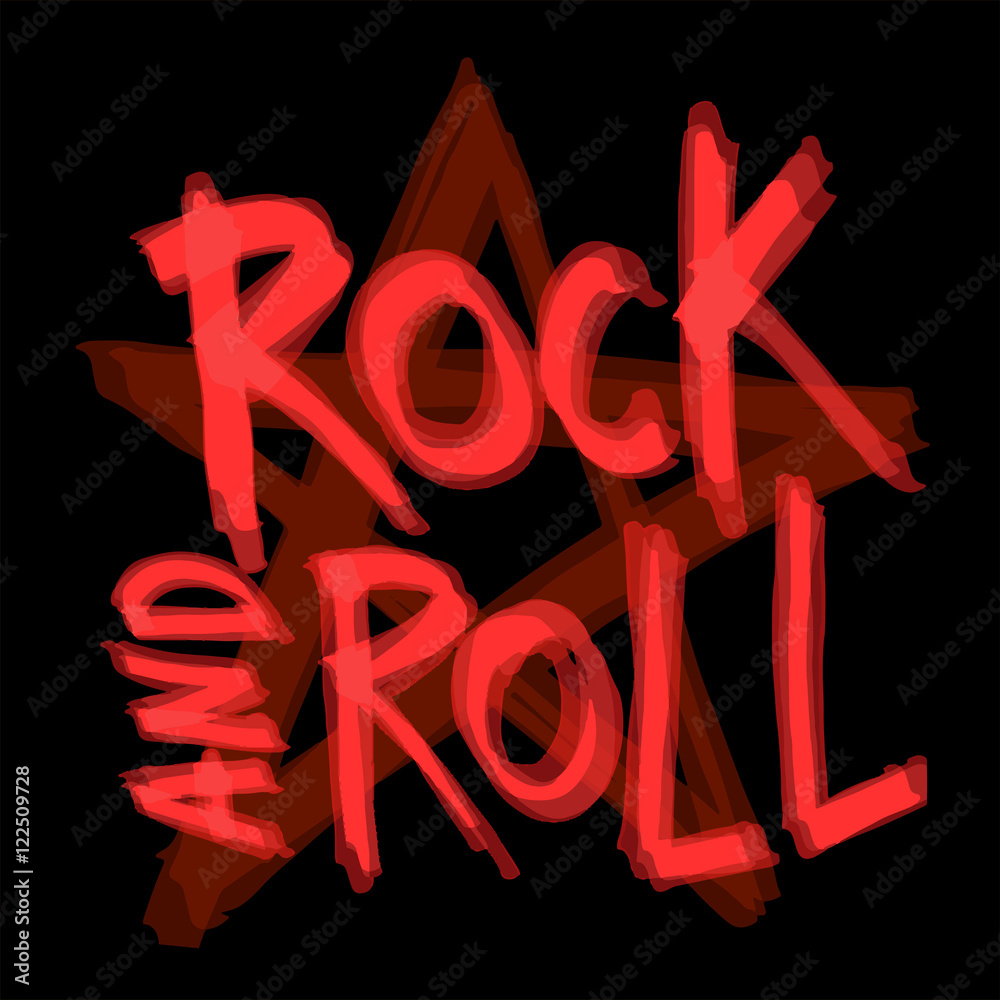 Rock and roll background design. Vector illustration. Stock Vector ...