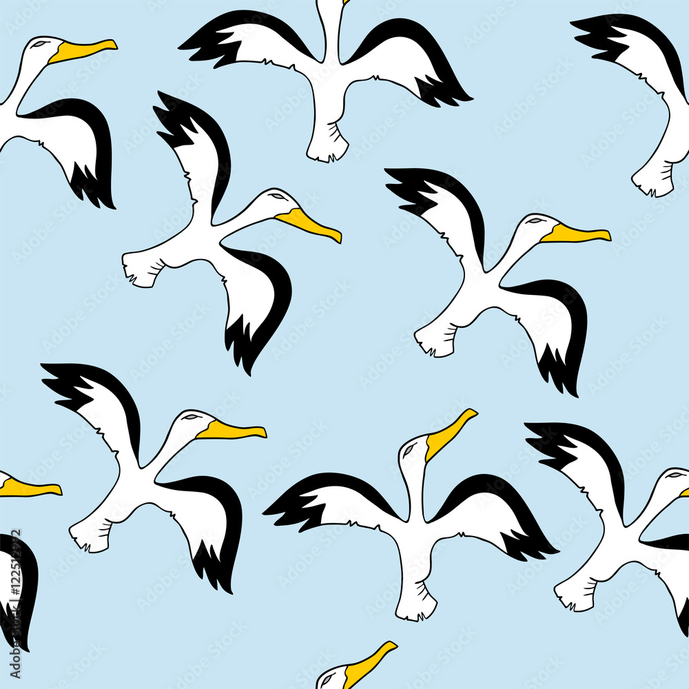 albatross seamless design Stock Vector | Adobe Stock