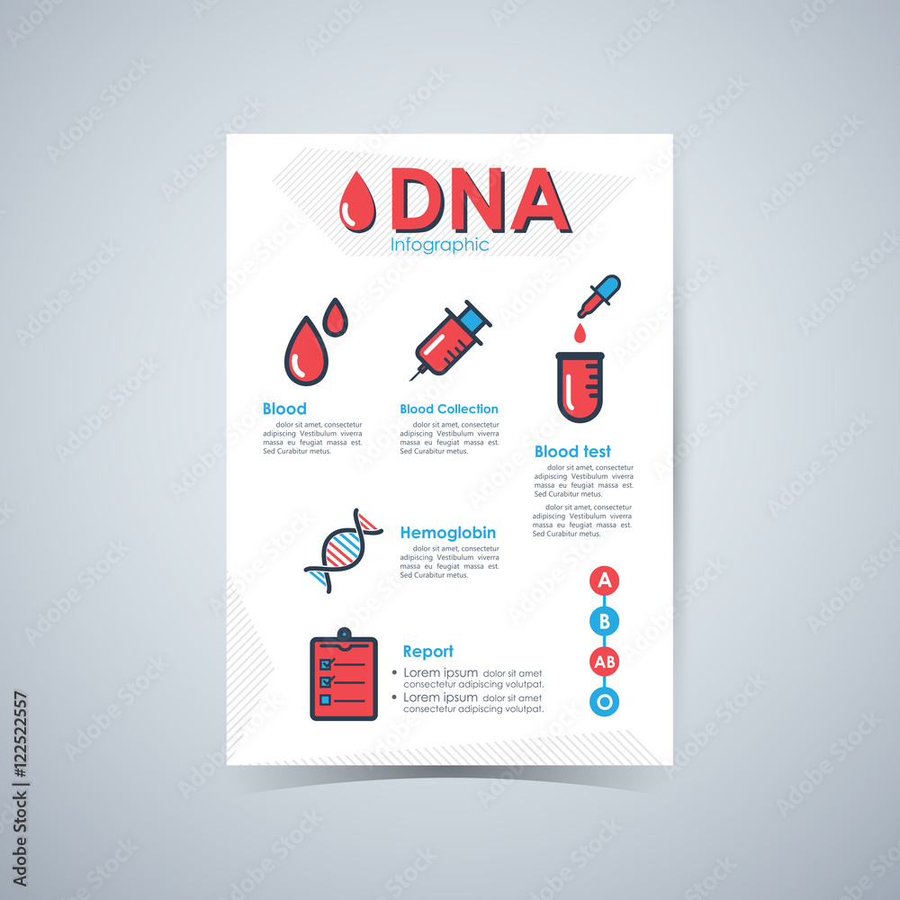 DNA Infographic Report. Vector illustration Stock Vector | Adobe Stock