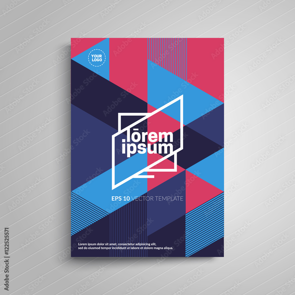 Brochure title sheet design. Isometric shapes pattern. Eps10 vector ...