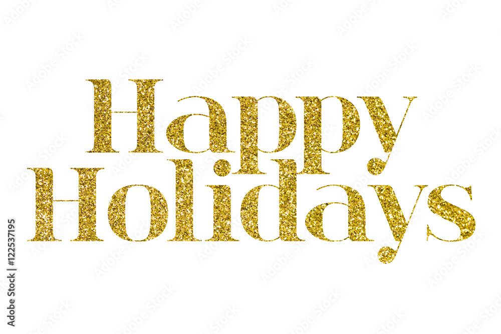 happy holidays gold glitter message Stock Illustration | Adobe Stock