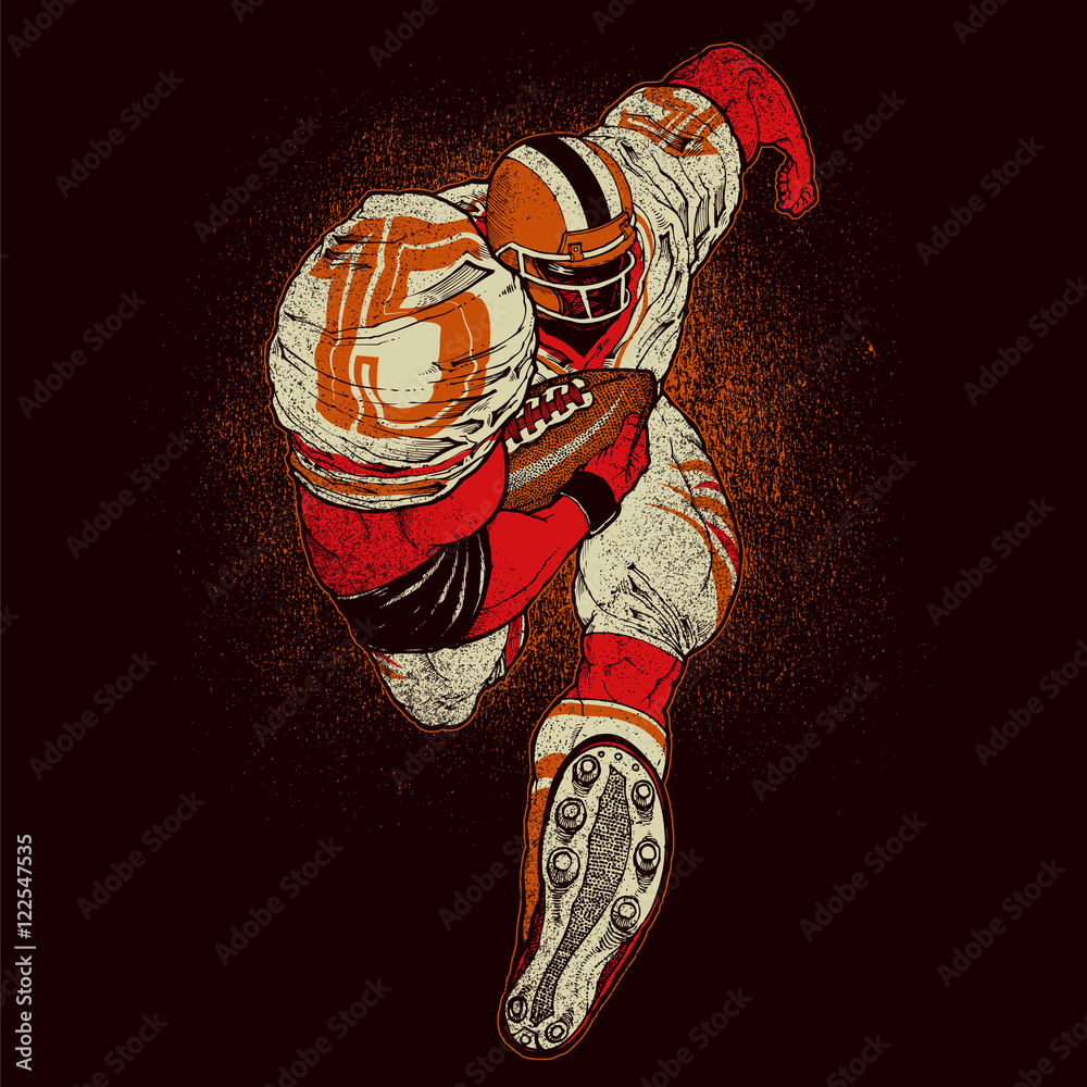 Angry Football Player Art