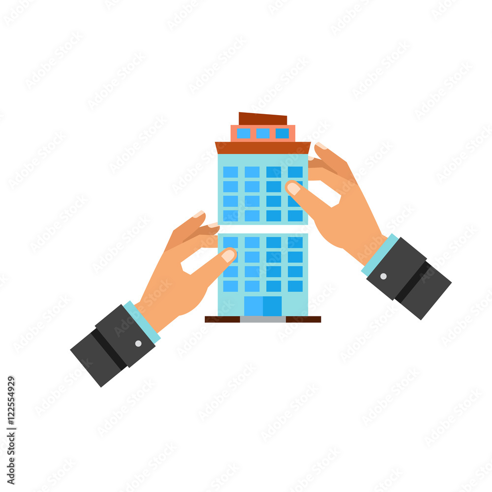 Company Merger Concept Icon Stock Vector | Adobe Stock