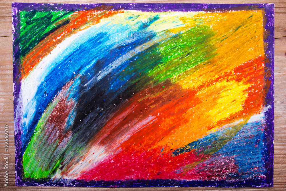 colorful oil pastels drawing texture for background Stock Illustration ...