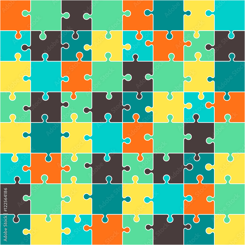 Jigsaw puzzle.Vector illustration. Stock Vector | Adobe Stock
