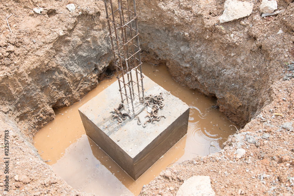 Concrete footings for the foundation Stock Photo | Adobe Stock