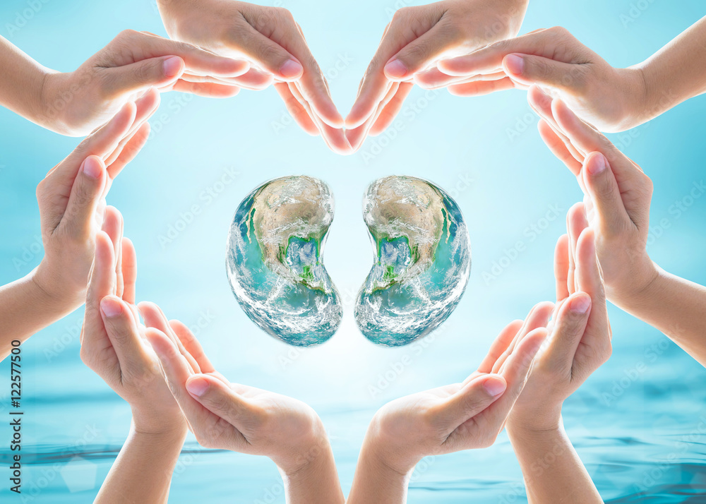 World Kidney Day design logo concept idea: Love heart shape symbolic ...