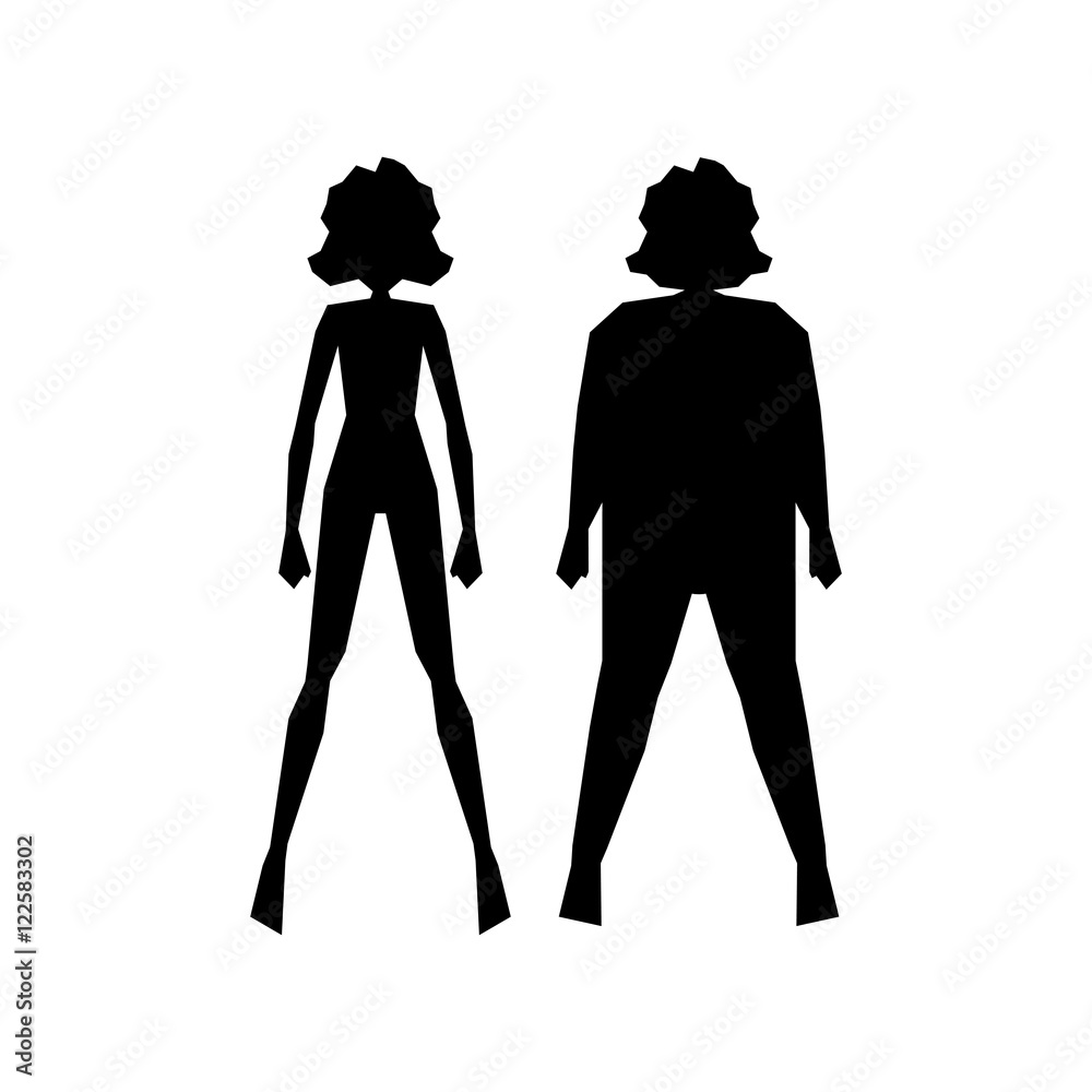 Set thick slim thin body figures Stock-Vektorgrafik | Adobe Stock