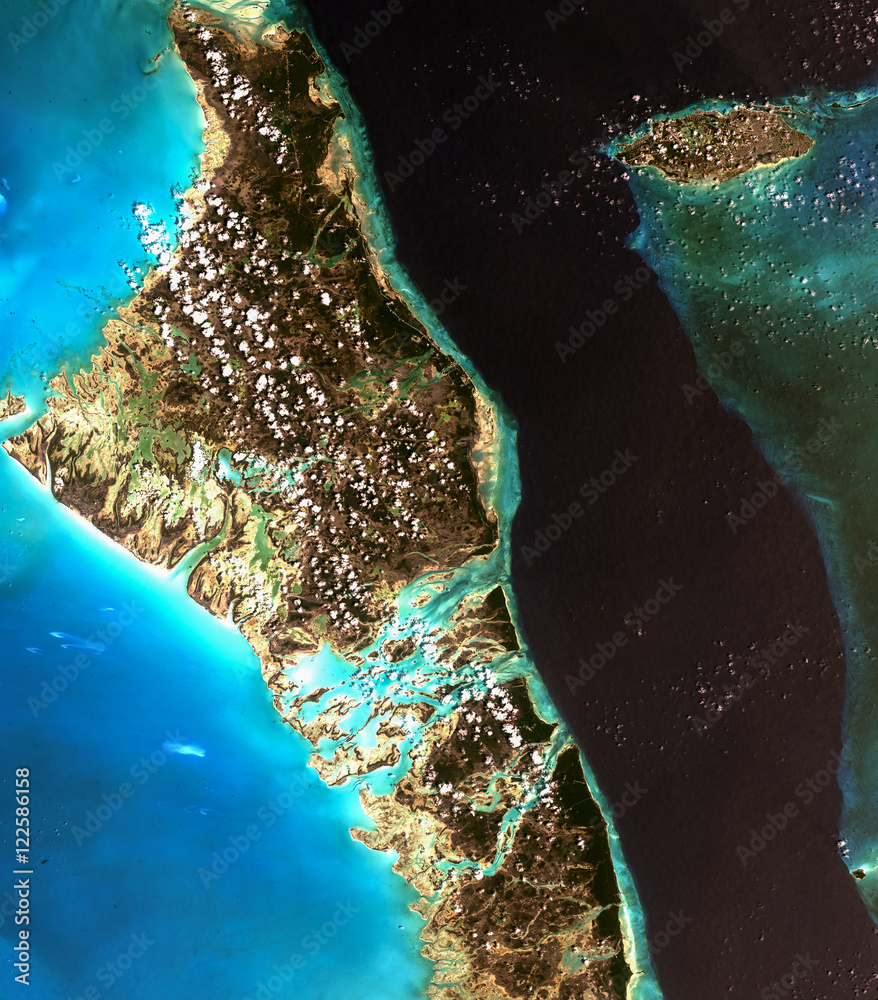 Poster The Bahamas from Landsat satellite – Wall Art | UkPosters
