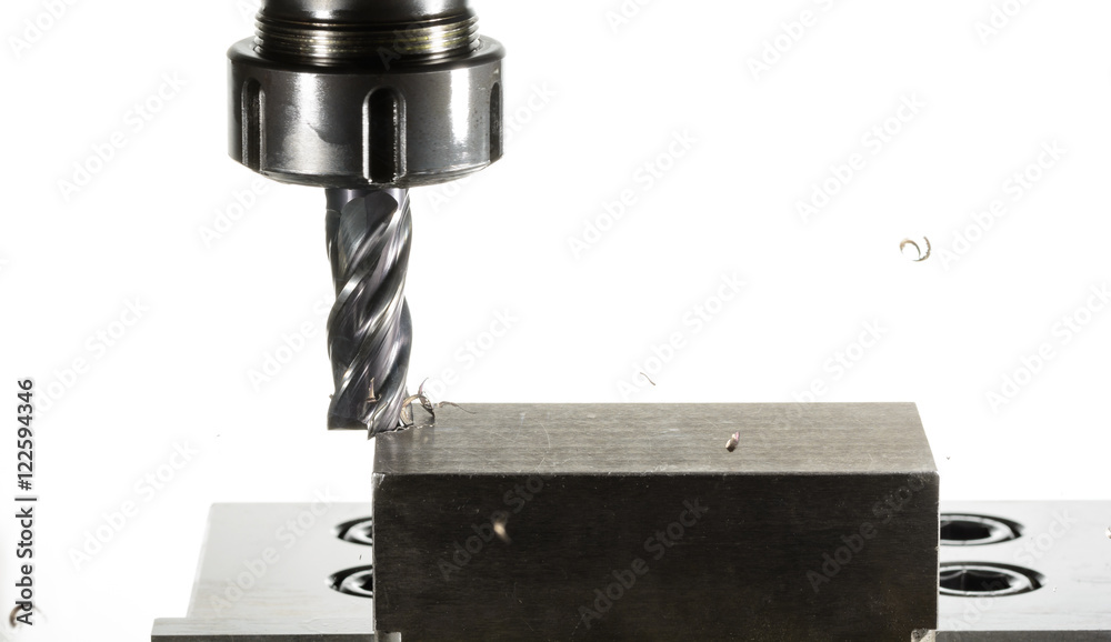 cnc milling machine - spindle with cutter, Version: natural colo Stock ...