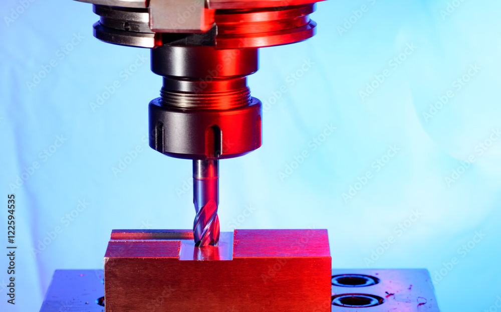 cnc milling machine - spindle with cutter, Versions: .illuminate Stock ...