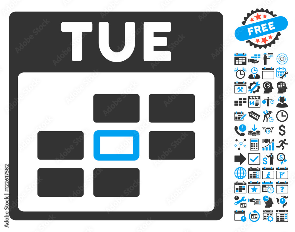 Tuesday Calendar Page icon with bonus calendar and time management ...