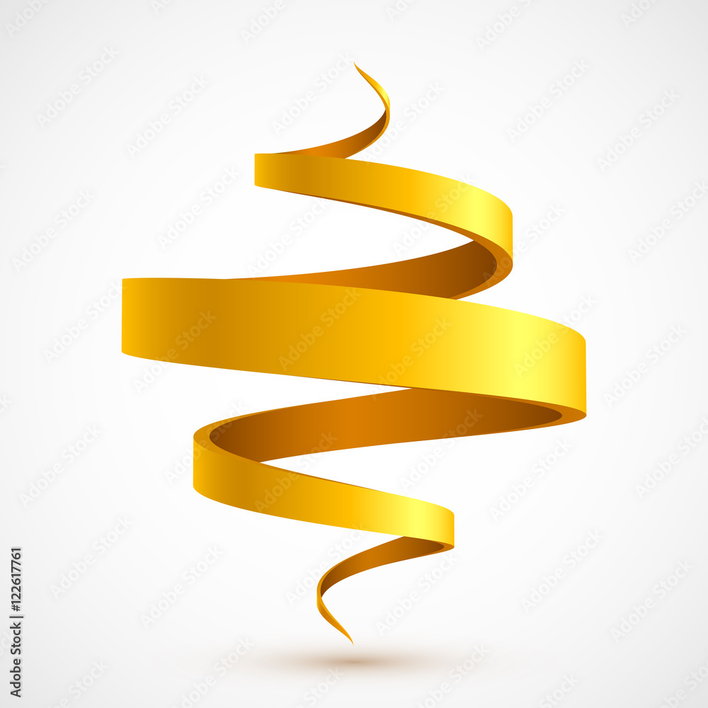 Yellow spiral ribbon Stock Vector | Adobe Stock